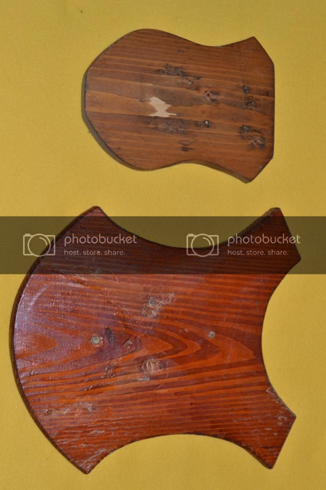 Set doua panoplii din lemn masiv / Panoplie vanatoare / Panoplie trofeu ...