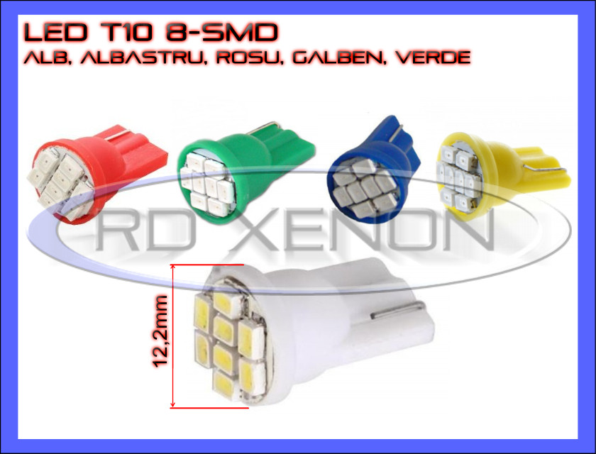BEC AUTO LED LEDURI POZITIE T10 W5W - 8 SMD - POZITII, PLAFONIERA ... BEC AUTO LED LEDURI POZITIE T10 W5W - 8 SMD - POZITII, PLAFONIERA ...