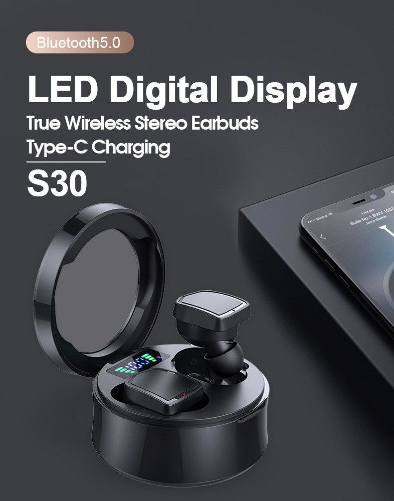 Casti Smart Techstar? TWS S30, Wireless, Bluetooth V5.0, IPX6, HD Audio, Touch, iOS, Android ...