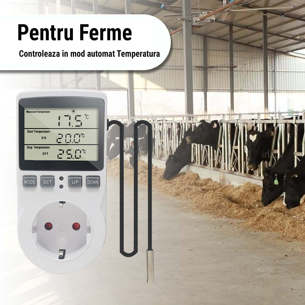 Priza Programabila Techstar? KT3100, Digital Timer, Priza Intrerupator, 230V, 16A, Programabila ...