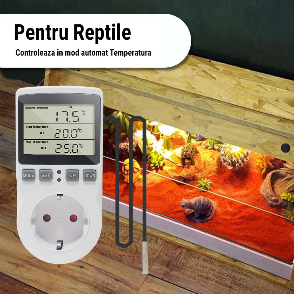 Priza Programabila Techstar? KT3100, Digital Timer, Priza Intrerupator, 230V, 16A, Programabila ...