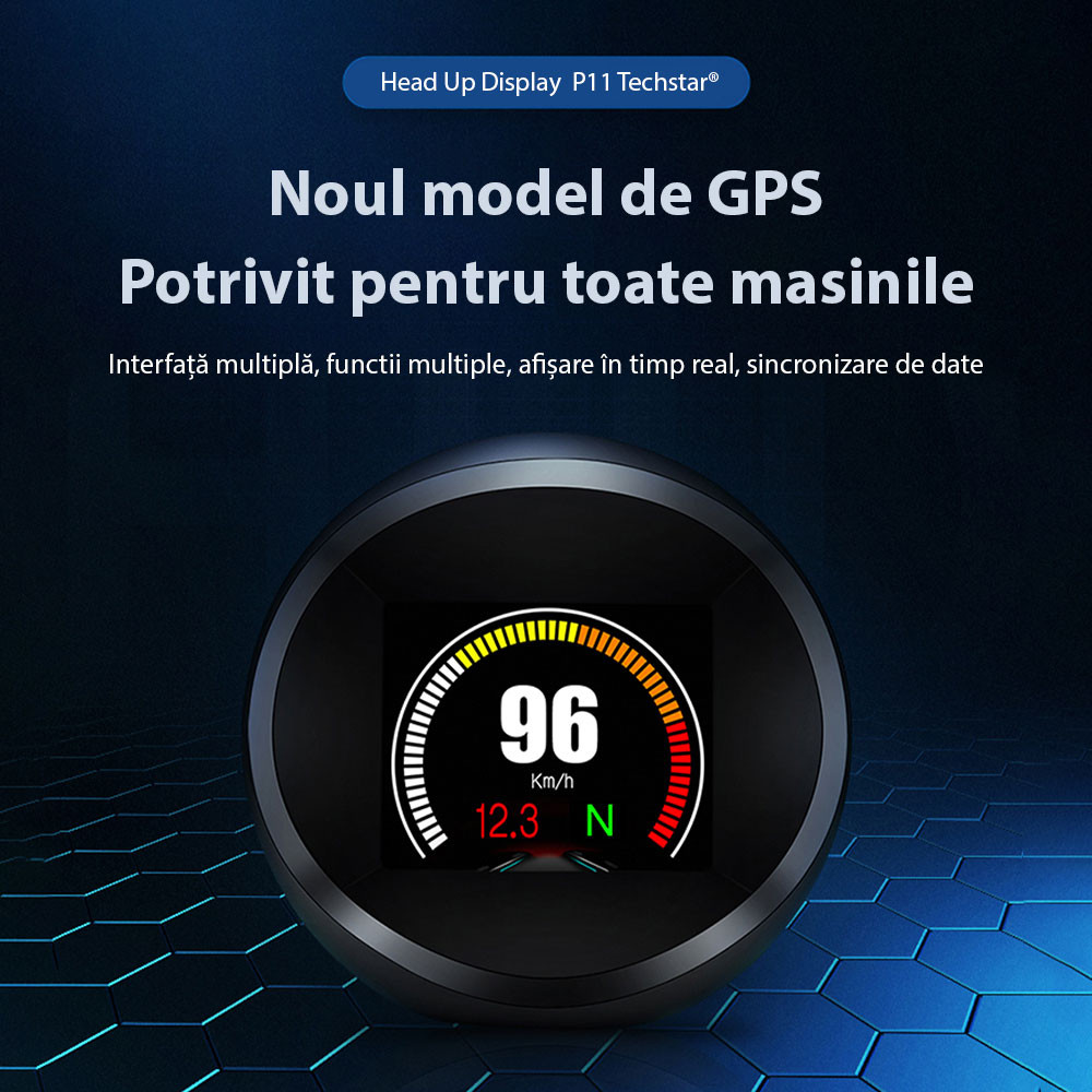 Indicator digital auto multifunc?ional, Head Up Display Techstar? OBD II, P 11, Display 1.8 inch ...