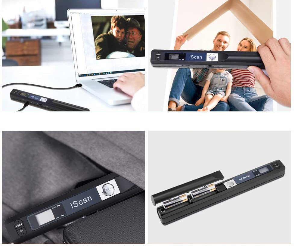 Scanner Portabil iScan Mini de 900DPI cu Ecran LCD, JPG/PDF, Tip A4 ...