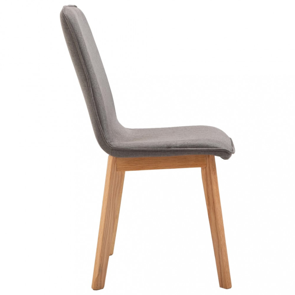 Scaune bucatarie, 4 buc. gri taupe, textil & lemn stejar masiv | arhiva ...