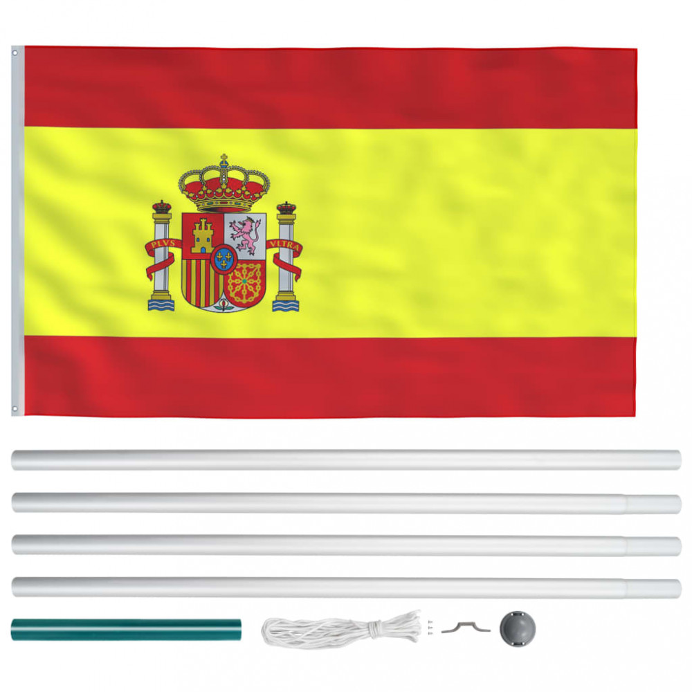Steag Spania si stalp din aluminiu, 6,2 m | arhiva Okazii.ro