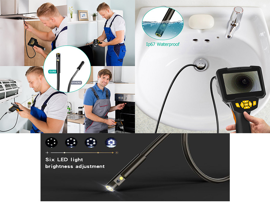 Camera inspectie endoscop cu camera dubla si display 4.3 inch ...