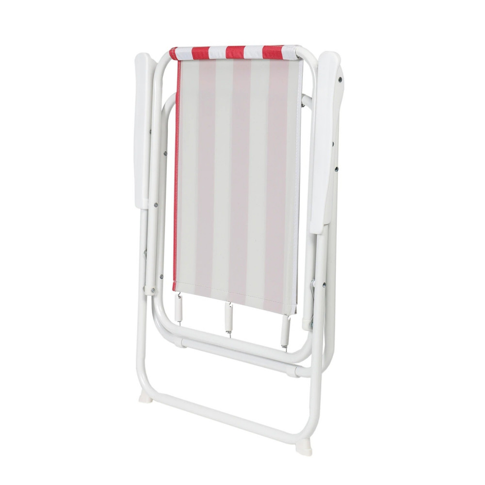 Scaun pliabil ideal pentru camping, pescuit, plaja sau picnic, rosu/alb ...