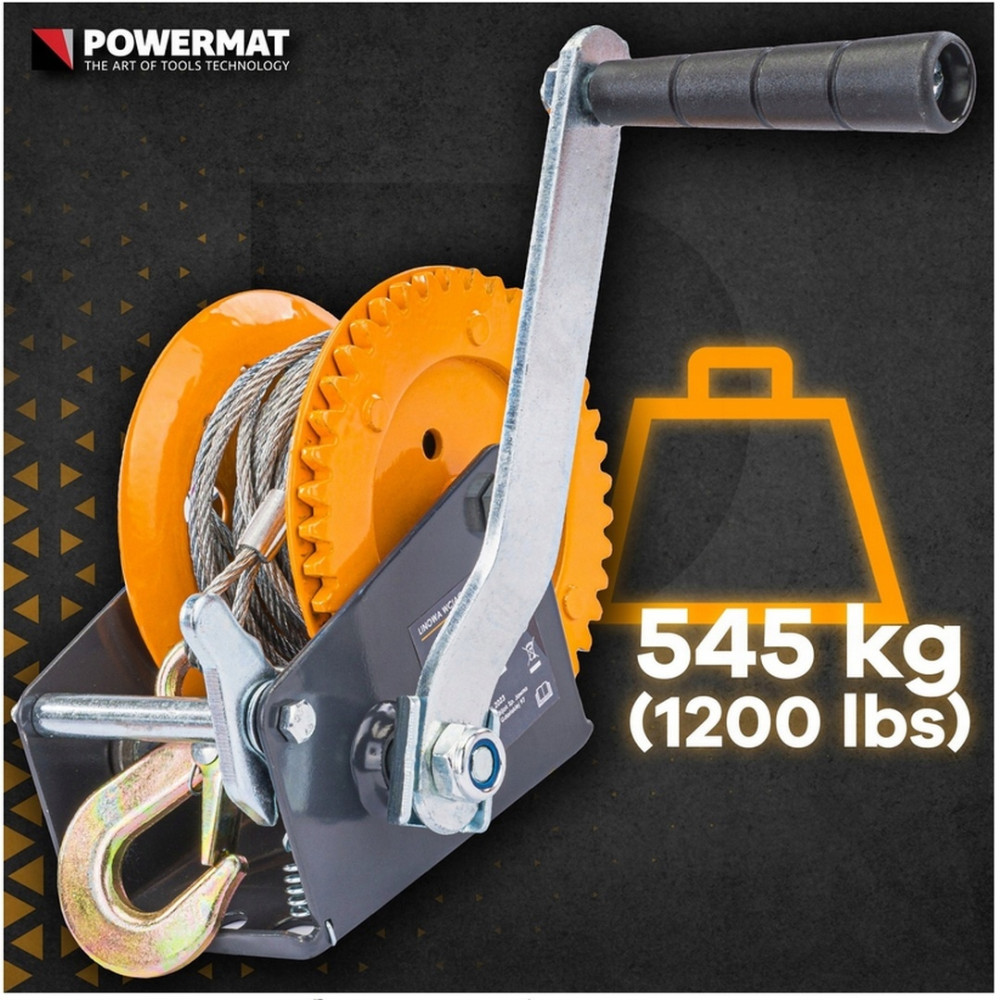 Troliu manual cu cablu de 10 metri si 545kg forta | arhiva Okazii.ro