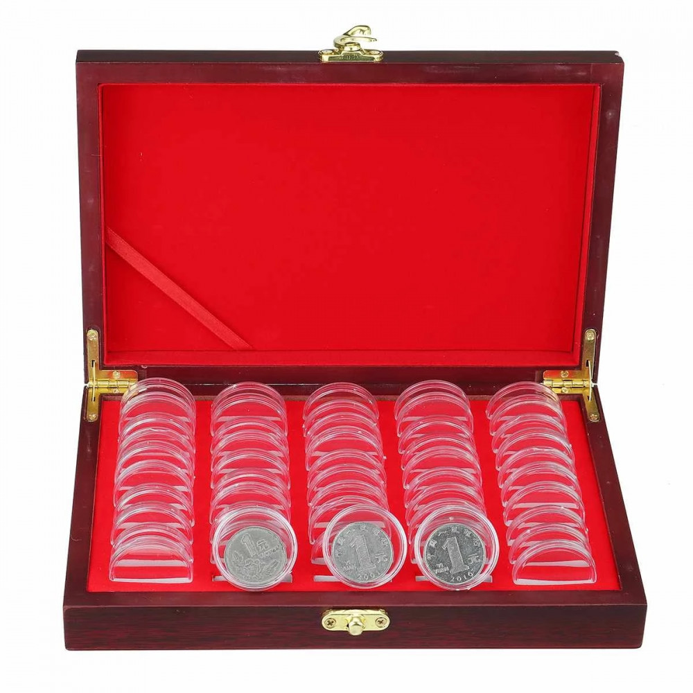 Cutie depozitare monede pentru colectionari, Lemn masiv, Laminat ...