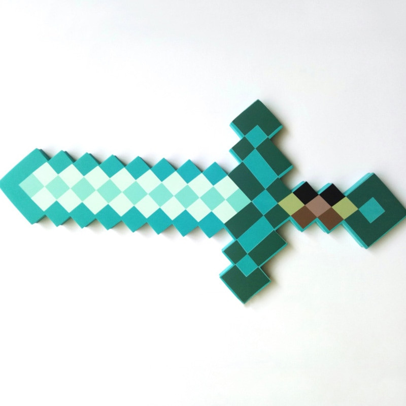 Sabie Spuma Minecraft - Gold Sword Sabie, Arma jucarie lungime 60 cm ...