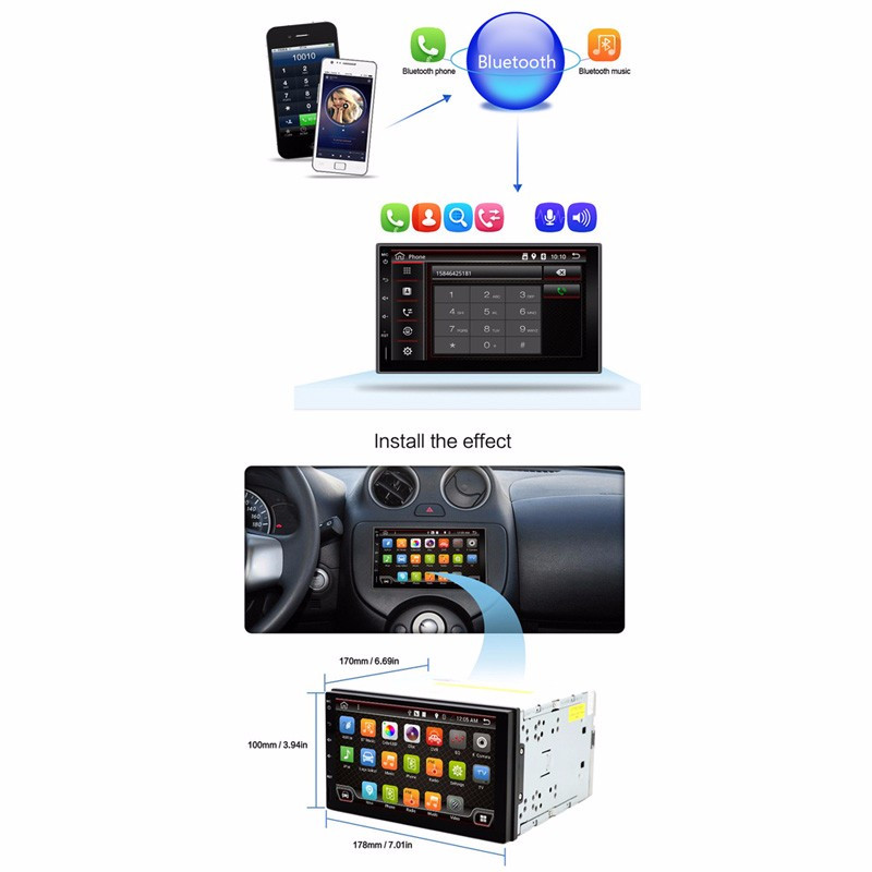 Sistem audio 2 Din Android 5.1 player GPS Wifi Bluetooth Radio 1.6G ...