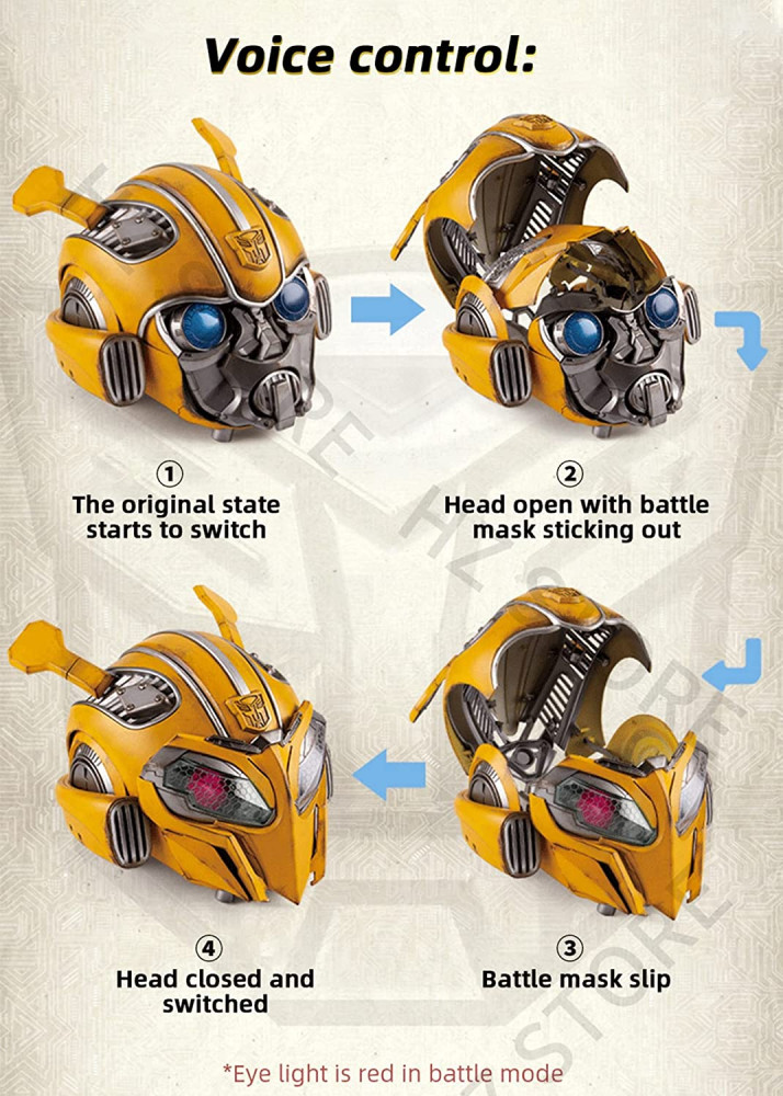 Masca motorizata Bumblebee 1:1 cu comanda vocala, deschidere one touch ...
