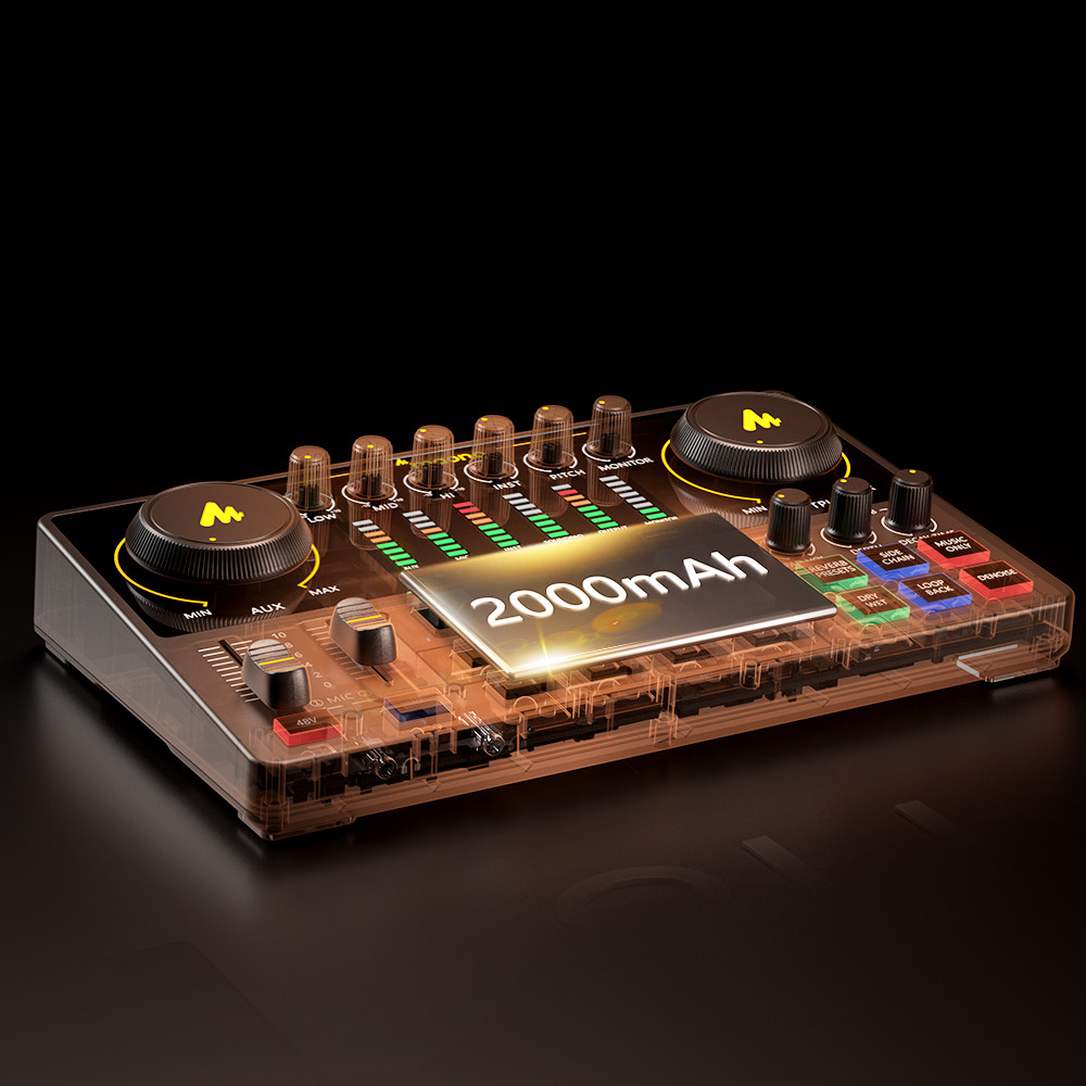 Set profesional Maono AME2A Sound card all in one, mixer, microfon XLR ...