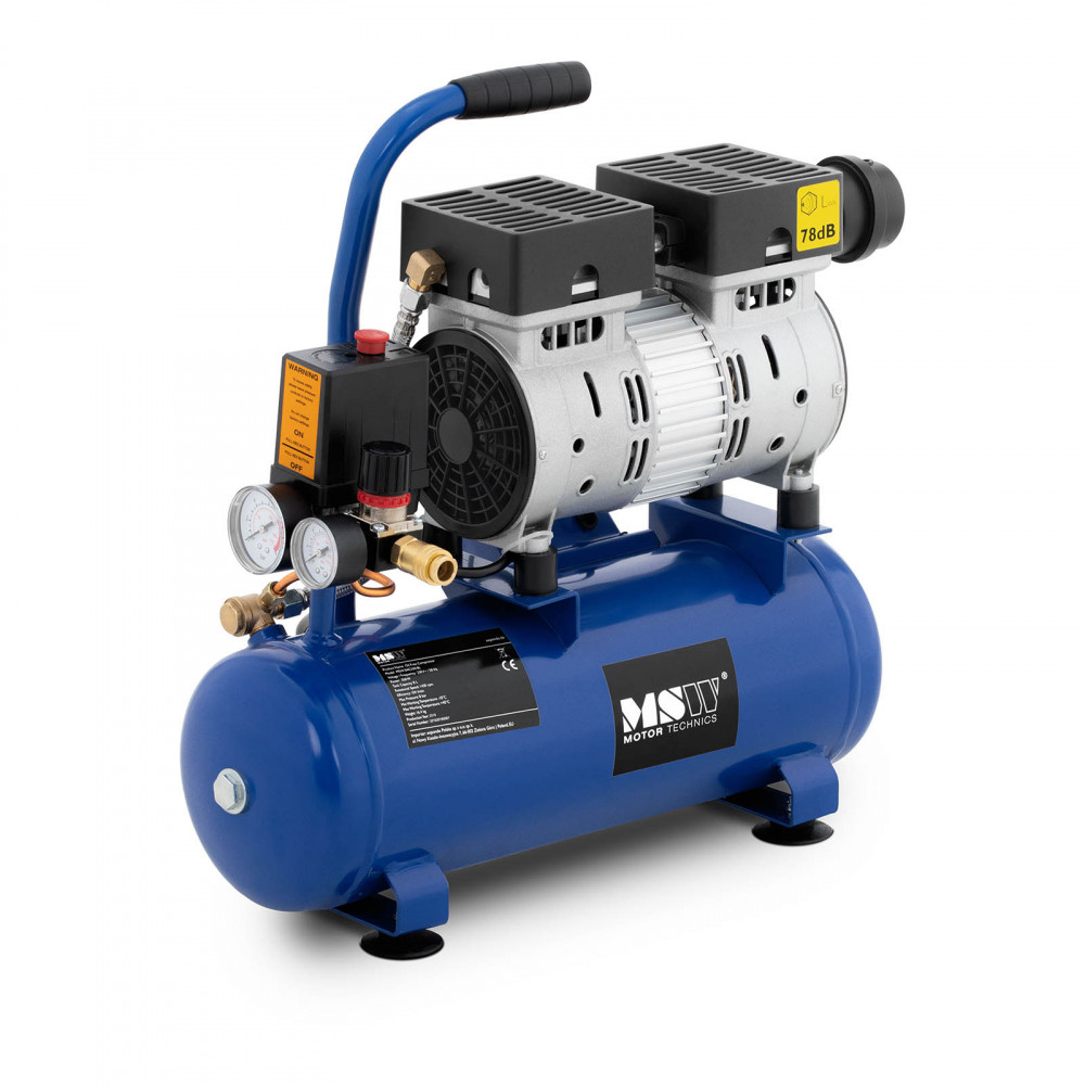 Compresor fara ulei ultrasilentios 6L 550W 8bari 50 l/min 10061051 MSW ...