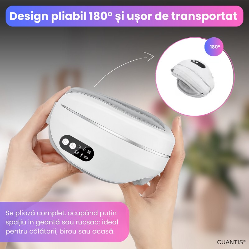 Aparat de masaj electric pentru ochi, Cuantis, 1000mah, autonomie ...