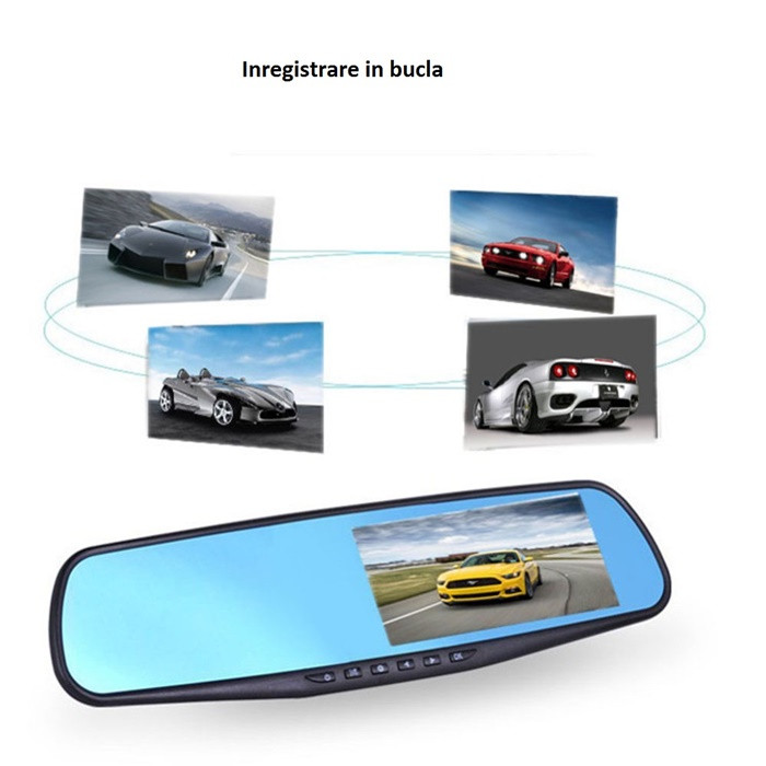 Camera Auto iUni Dash 810 Oglinda, Dual Cam, Full HD, Night Vision ...