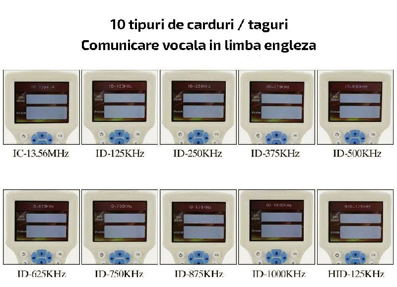 Programator / copiator carduri si taguri RFID, 125 KHz, 13,56 MHz, E ...