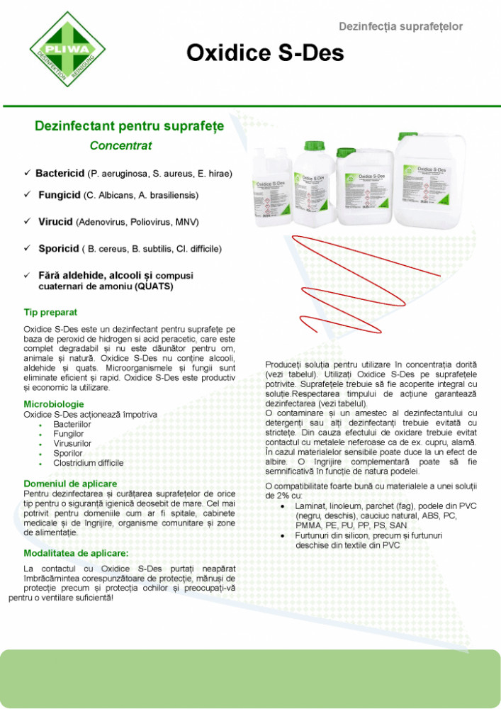 Oxidice S-Des Pliwa Dezinfectant suprafete 5 Litri | arhiva Okazii.ro