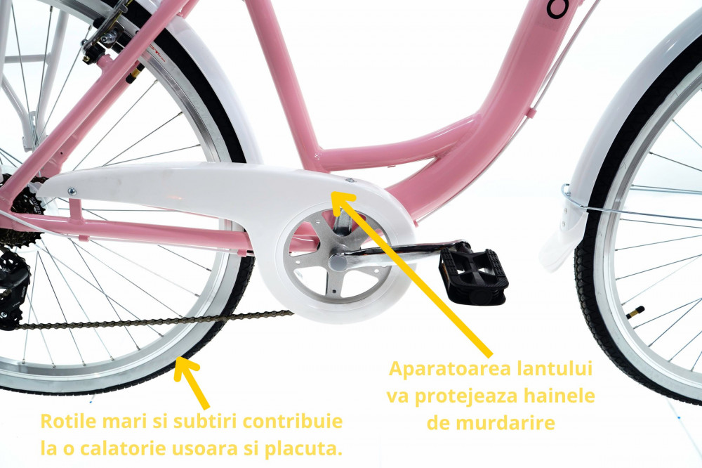 Bicicleta dama cu cos rachita Davi® Maria, Aluminiu, 7 viteze Roata 28 ...