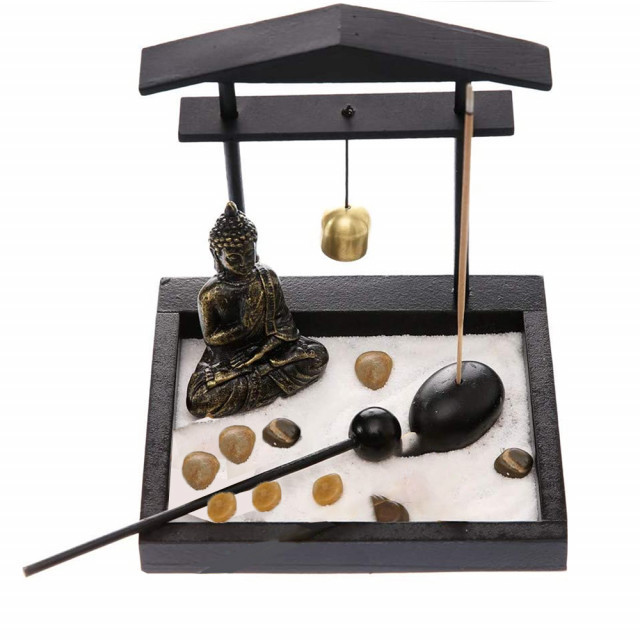 Set decorativ Gradina Zen cu suport pentru lumanari si betisoare ...