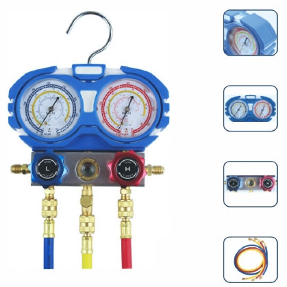 Trusa completa cu baterie de Manometre R32, R410A, set furtune(160 cm ...