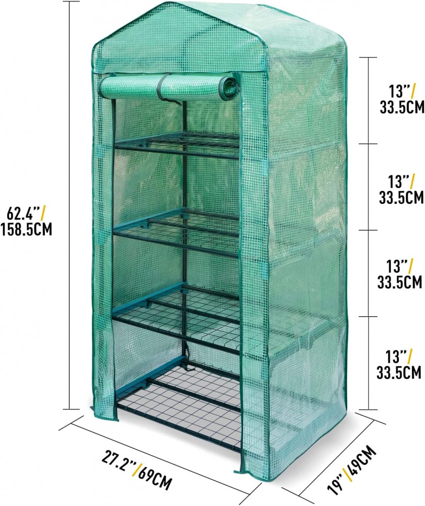 Mini Sera gradina cu 4 rafturi pentru interior, exterior, cresterea ...