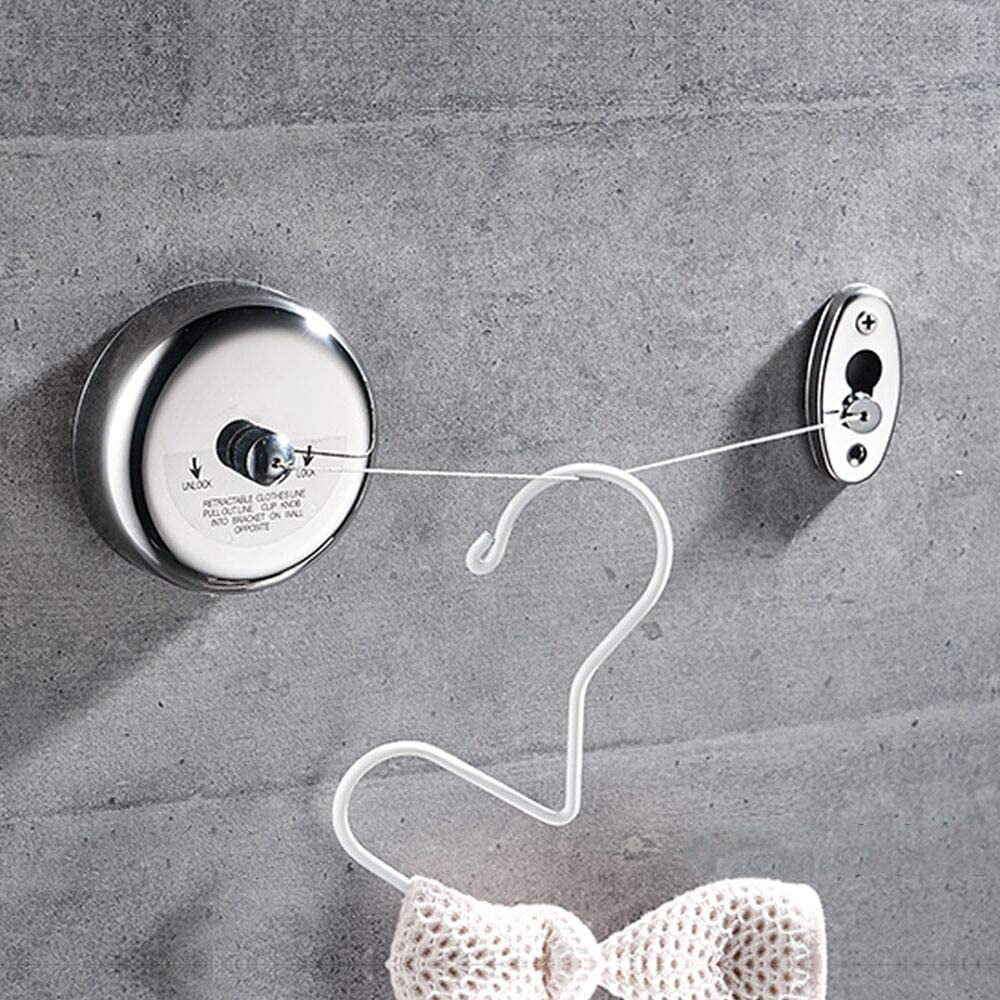 Sfoara uscare rufe retractabila, 3m, fixare pe perete, pentru baie ...