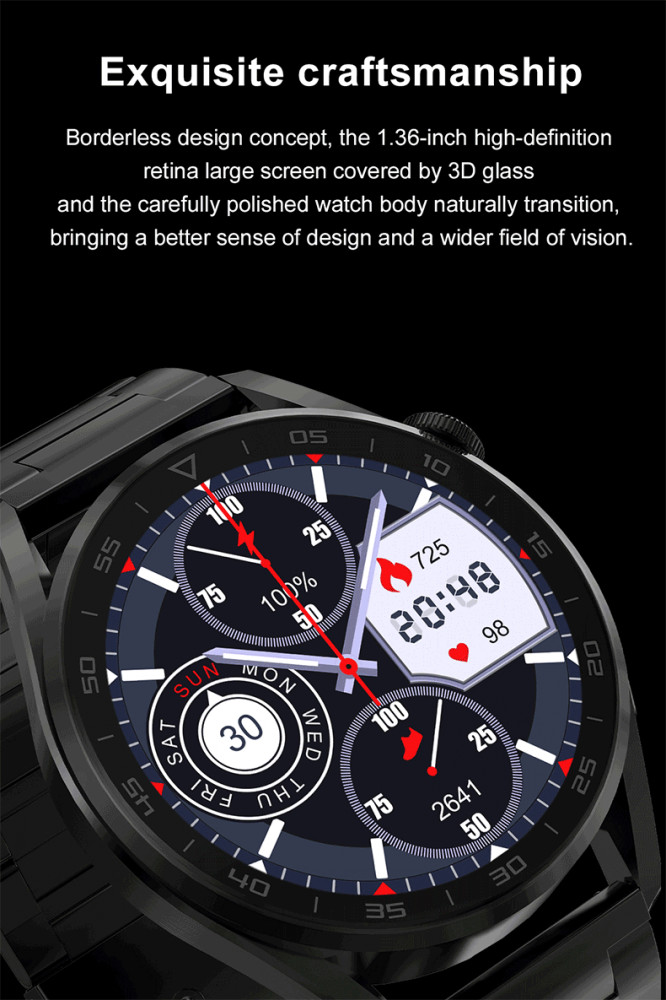Ceas smartwatch DT3 pro, 1.36 inch IPS HD, multi sport, apel bluetooth ...