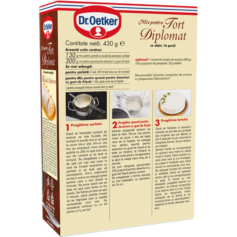 Mix pentru Tort Diplomat Dr. Oetker, 430 g, Mix Tort, Tort Dr. Oetker ... Mix pentru Tort Diplomat Dr. Oetker, 430 g, Mix Tort, Tort Dr. Oetker ...