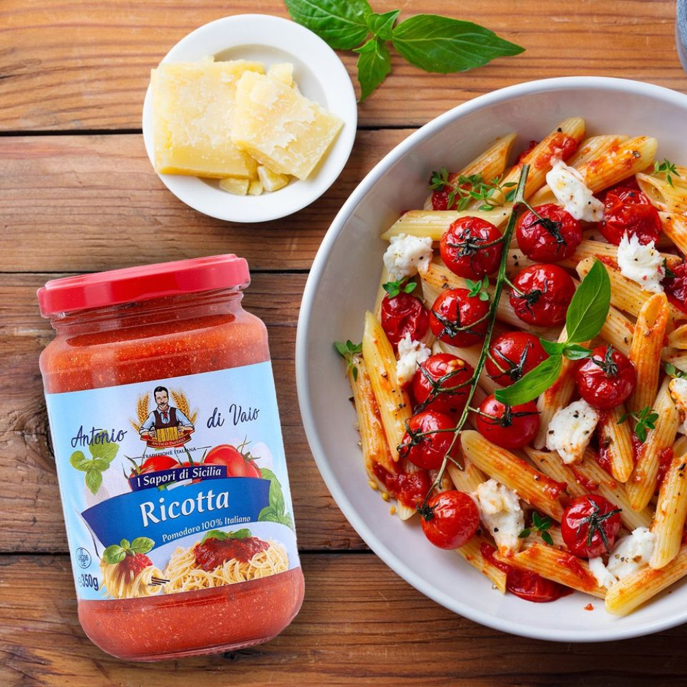 Sos pentru Paste Antonio Di Vaio Ricotta, 350g, Sos Paste, Sos cu Rosii ...