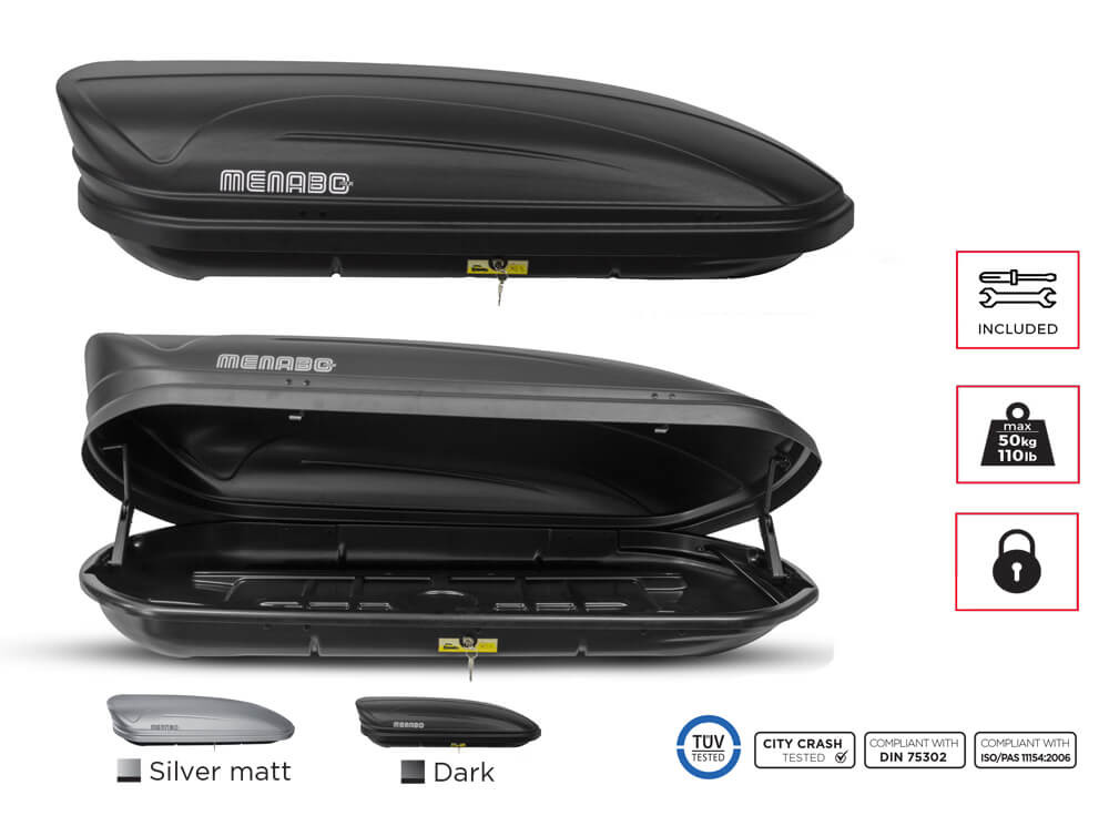 Cutie portbagaj Menabo Marathon Dark 460, 195x79x36cm | arhiva Okazii.ro