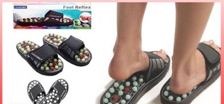 Papuci Masaj cu Reflexoterapie ,aparat masaj piciare talpi Nou ...