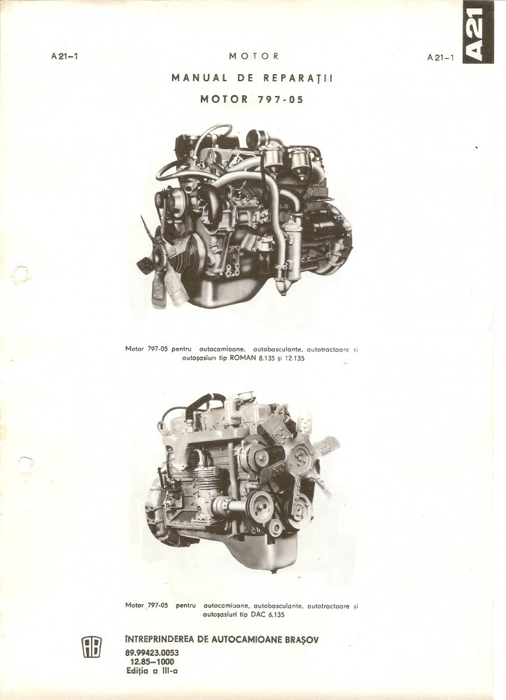 Vand Manual de reparatie Motor 797-05(Saviem) | arhiva Okazii.ro