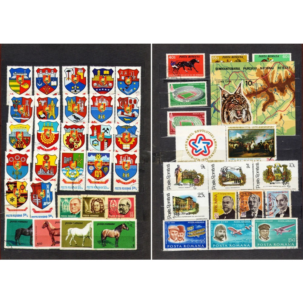 Clasor timbre romanesti stampilate si nestampilate + 1 colita ...
