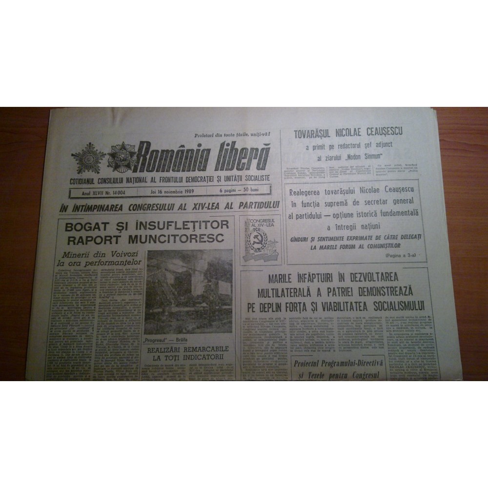 Ziarul romania libera 16 noiembrie 1989 | Okazii.ro