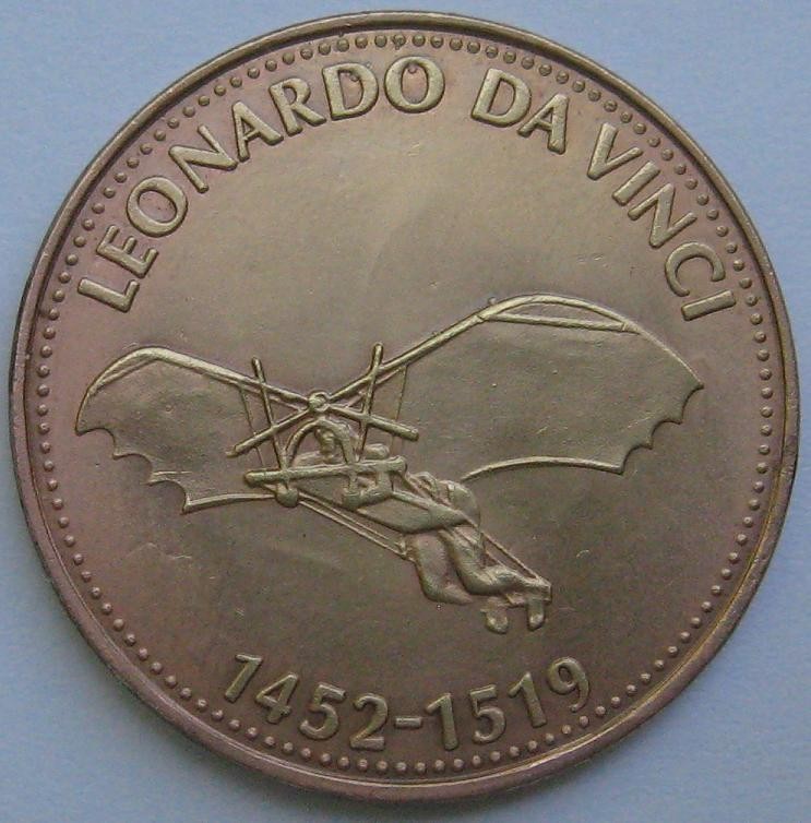 M-2 medalie comemorativa ODISEEA SPATIALA-LEONARDO DA VINCI (aviatie ...