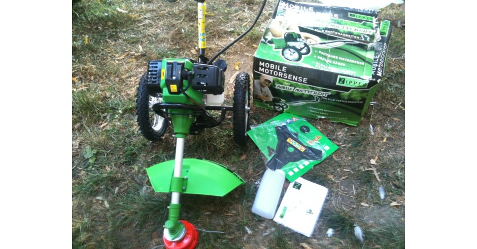 motocoasa zipper pe roti de 1,25 kw,nou nouta cu disc si cap cu fir ...