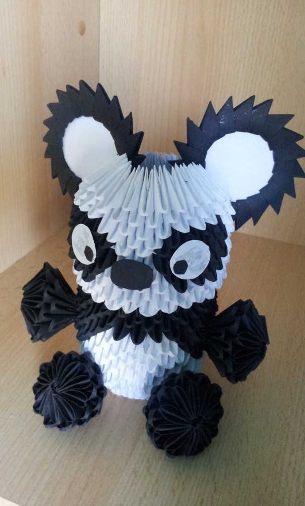 Origami 3D ursulet panda asezat (din hartie) | arhiva Okazii.ro