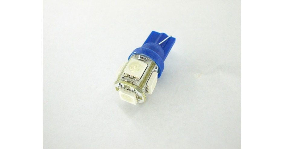 Bec led pozitie albastru T10 W5W 5050 5 leduri smd, led auto, leduri ... Bec led pozitie albastru T10 W5W 5050 5 leduri smd, led auto, leduri ...