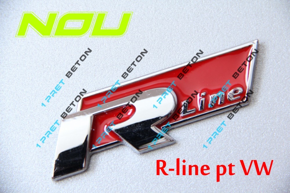 Emblema VW R Line logo Auto Adeziv Volkswagen Passat Golf R-Line capota ...