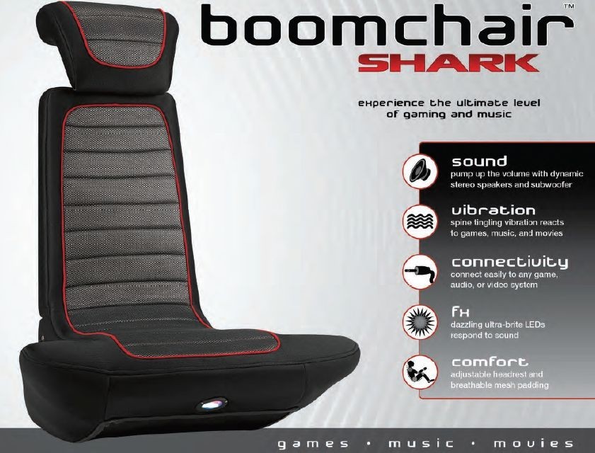 BOOMCHAIR SHARK SCAUN FOTOLIU GAMING MULTIMEDIA PENTRU FILME, MUZICA ...
