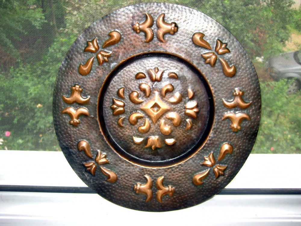 Aplica de perete veche in bronz cu insemne regale- cca35 cm, stare buna ...