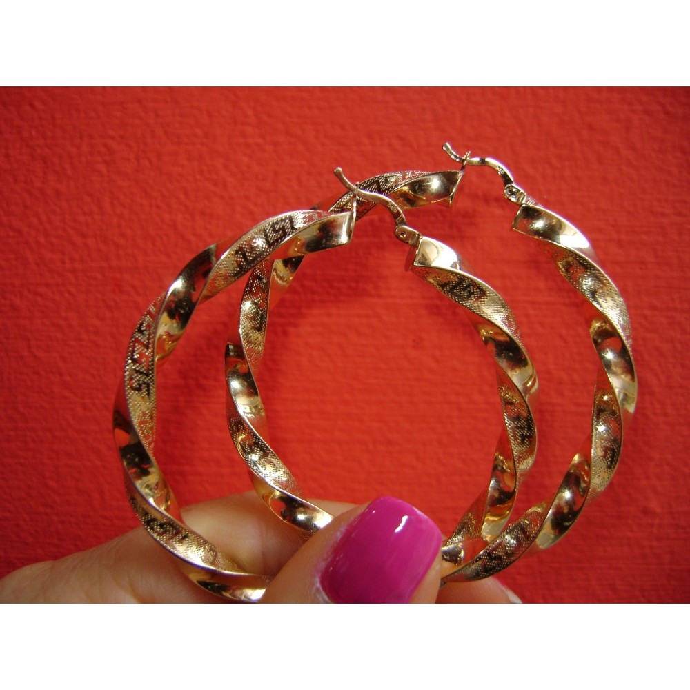 vand cercei din aur 14 k model versace original noi rotunzi.16,5 gr ...