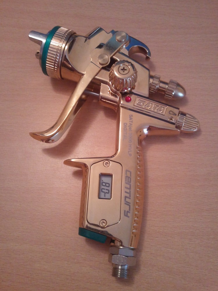 Pistol de vopsit sata jet 3000 hvlp digital century cu aur si cristal ...