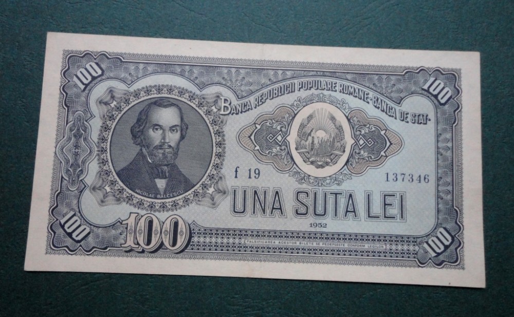 100 lei 1952 stare excelenta PRET REDUS | arhiva Okazii.ro
