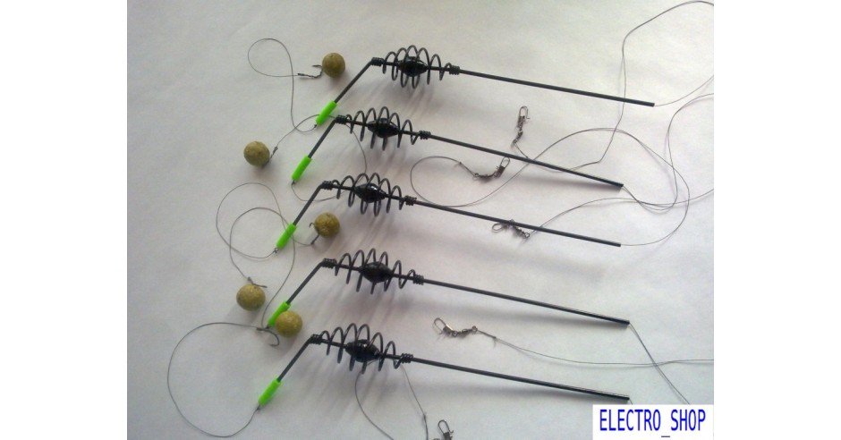 Montura monturi crap boilies cu fir de par set de 5 monturi cu boilies ...