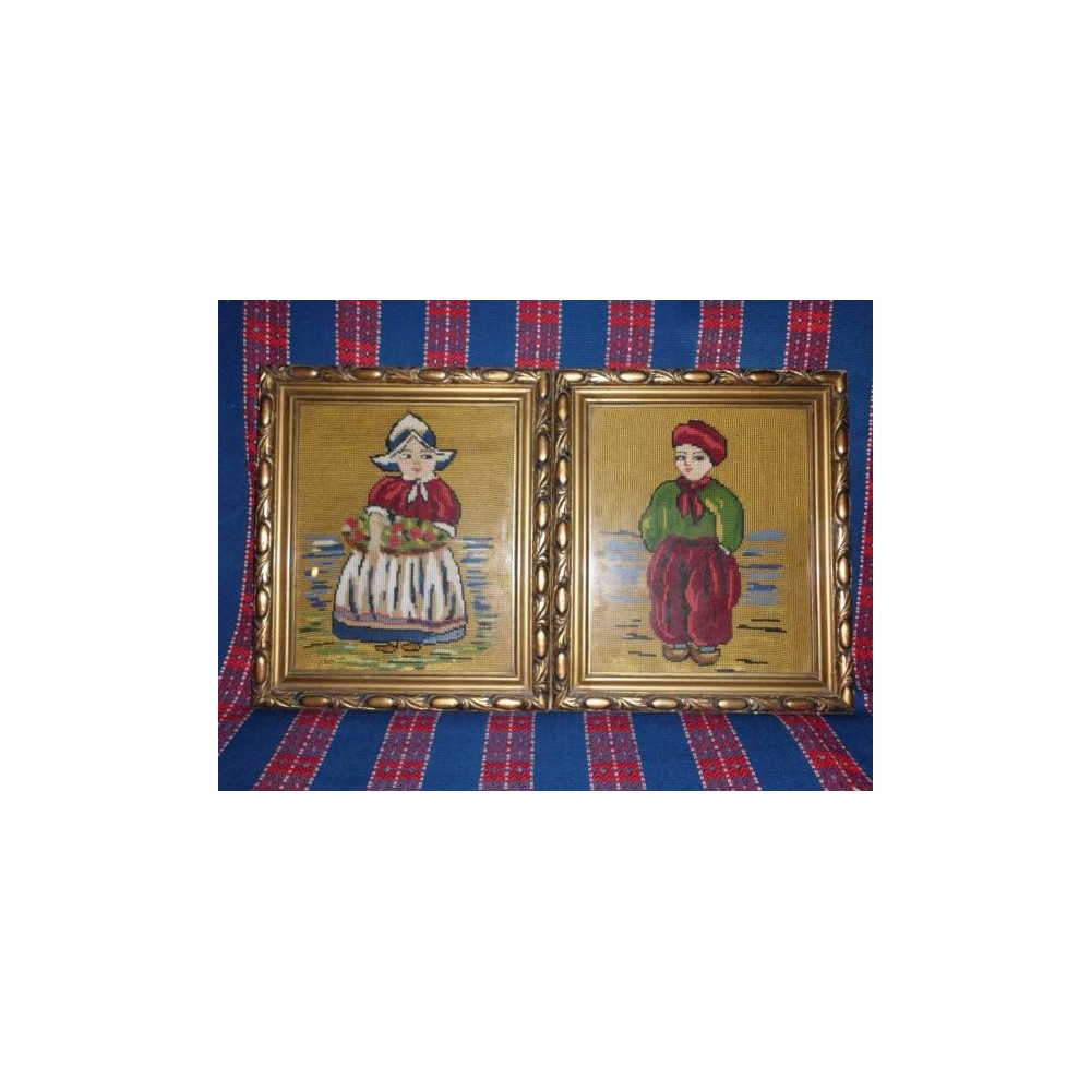 Goblenuri (goblen) vechi - inramate - Set 2 buc. / F294 | arhiva Okazii.ro