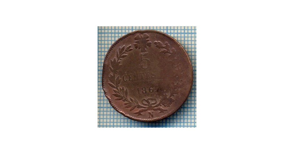 173 MONEDA VECHE - ITALIA - 5 CENTENTESIMI - anul 1867 N -starea care ...