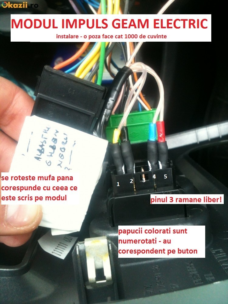 Modul impuls geam electric, buton impuls geamuri electrice, macara ...