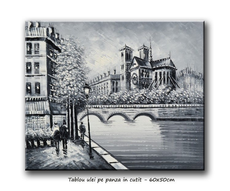 Tablouri living, hol, dormitor - Tablou alb/negru (60x50cm) - Vedere ...